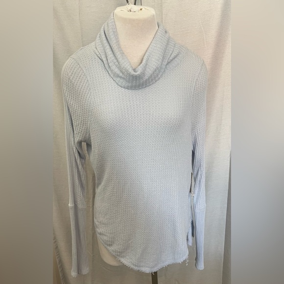 Free People | Sweaters | Free People Kristina Mock Neck Drippy Thermal ...